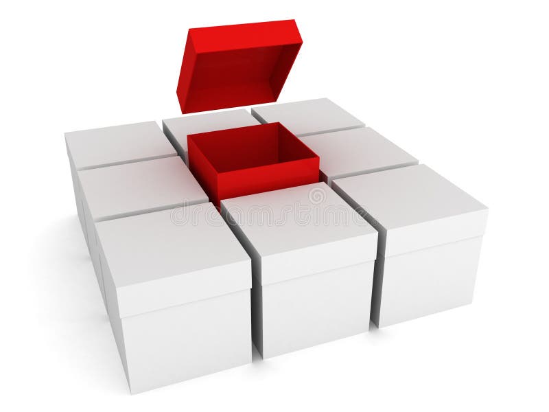 Opened Red Box in White Others Stock Illustration - Illustration of ...