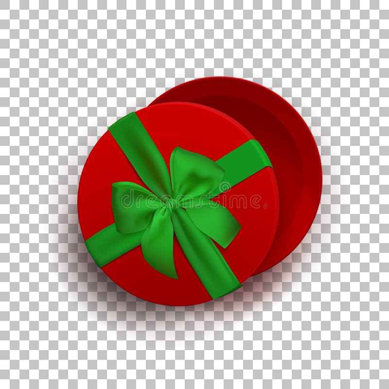 Opened Red Empty Gift Box Isolated on Transparent Background. Top View ...