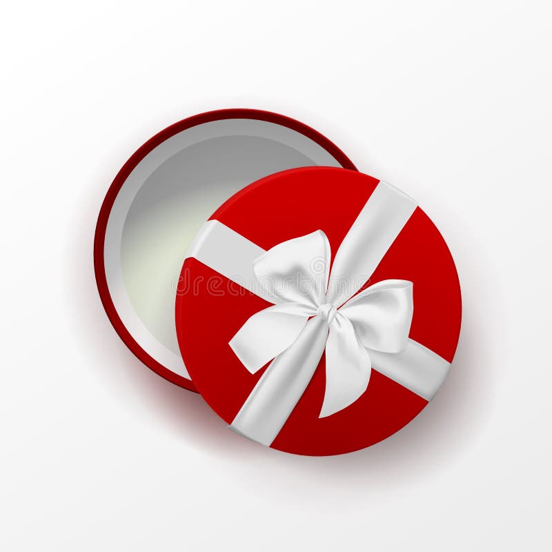 Opened Red Empty Gift Box Isolated on Transparent Background. Top View ...