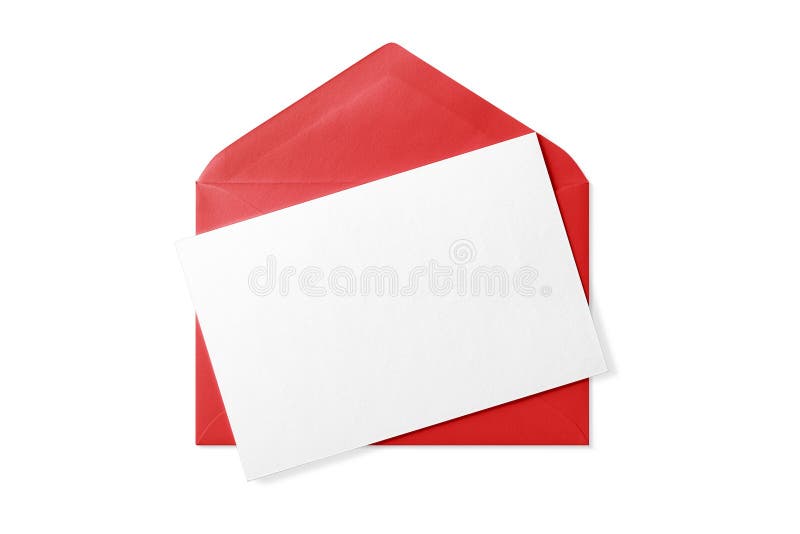 Opened Red Envelope Mockup Isolated White Background Stock Photos ...
