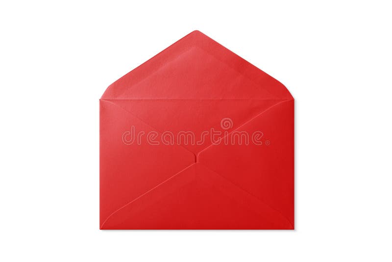 Opened Red Envelope Mockup Isolated White Background Stock Photos ...