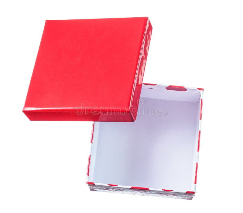 Opened Red Gift Box Isolated on White Top View Stock Photo - Image of ...