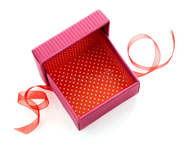 Opened Red Gift Box with Ribbon Stock Photo - Image of pack, decorative ...
