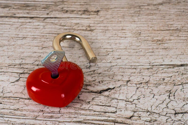 Opened Red Heart Shaped Lock Stock Image - Image of guess, heart: 107849187