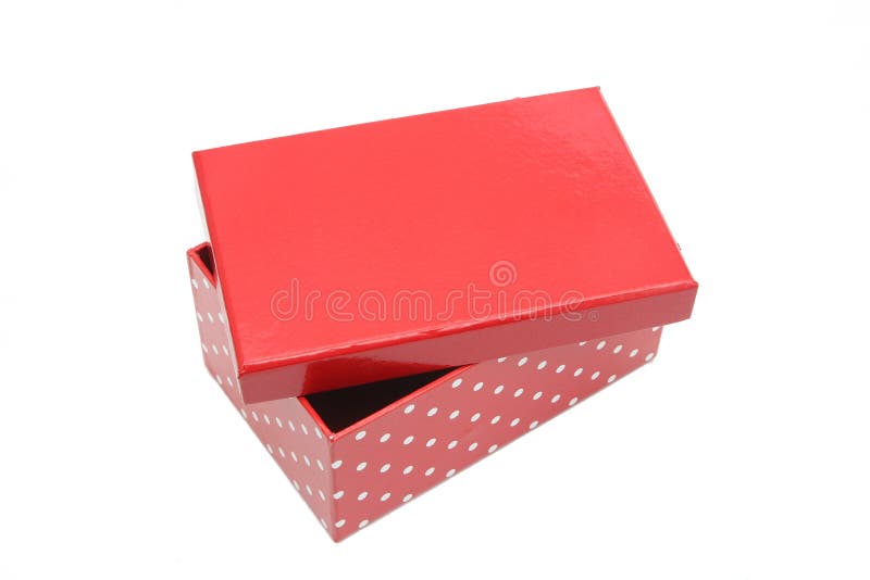 An Opened Red Present Box with Cover Stock Image - Image of white ...