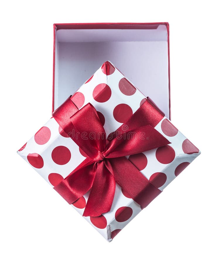 Opened Red Present Box Isolated on White Stock Photo - Image of ...
