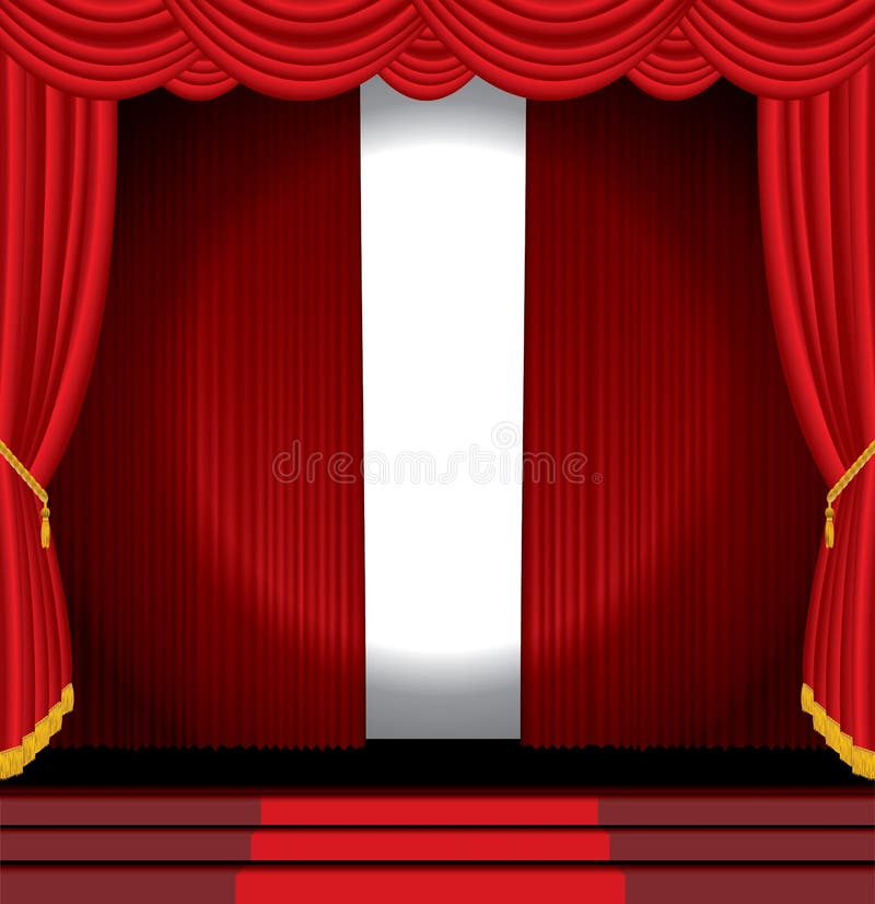 Opened red stage stock vector. Illustration of fabric - 88646638