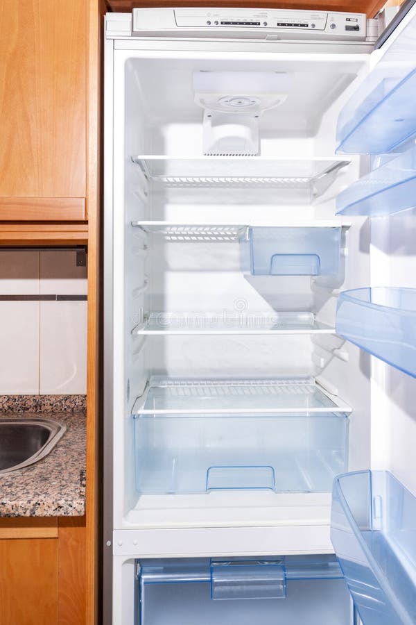 Opened Refrigerator Interior Stock Photo - Image of meal, cuisine ...