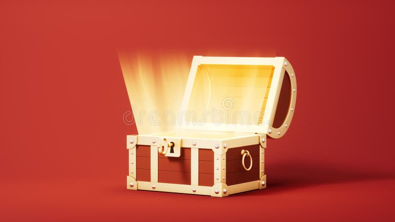 Opened Retro Treasure Box and Gift Box, 3d Rendering Stock Video ...