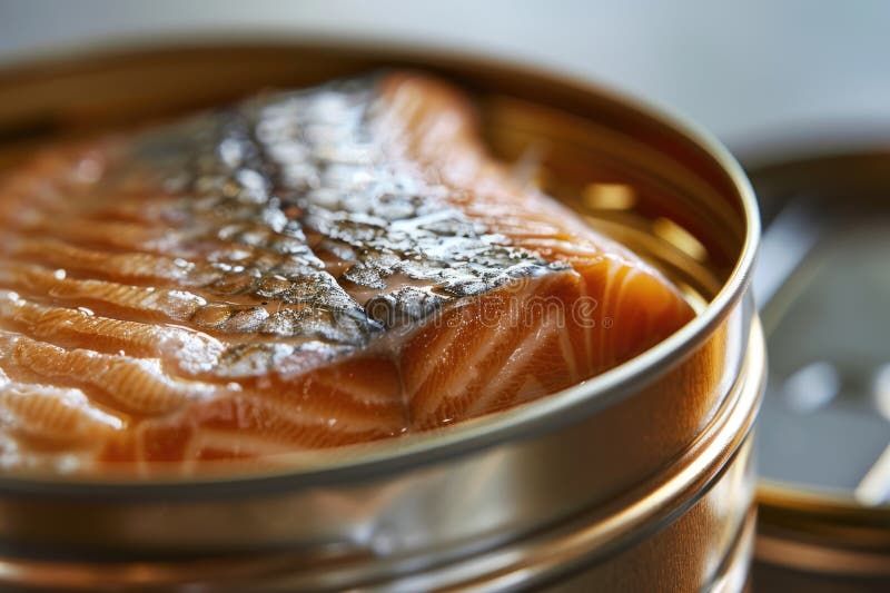 Round Food Can with Fish. Ai Generated Stock Image - Image of food ...