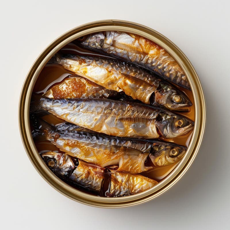 Round Food Can with Fish. Ai Generated Stock Photo - Image of fish ...
