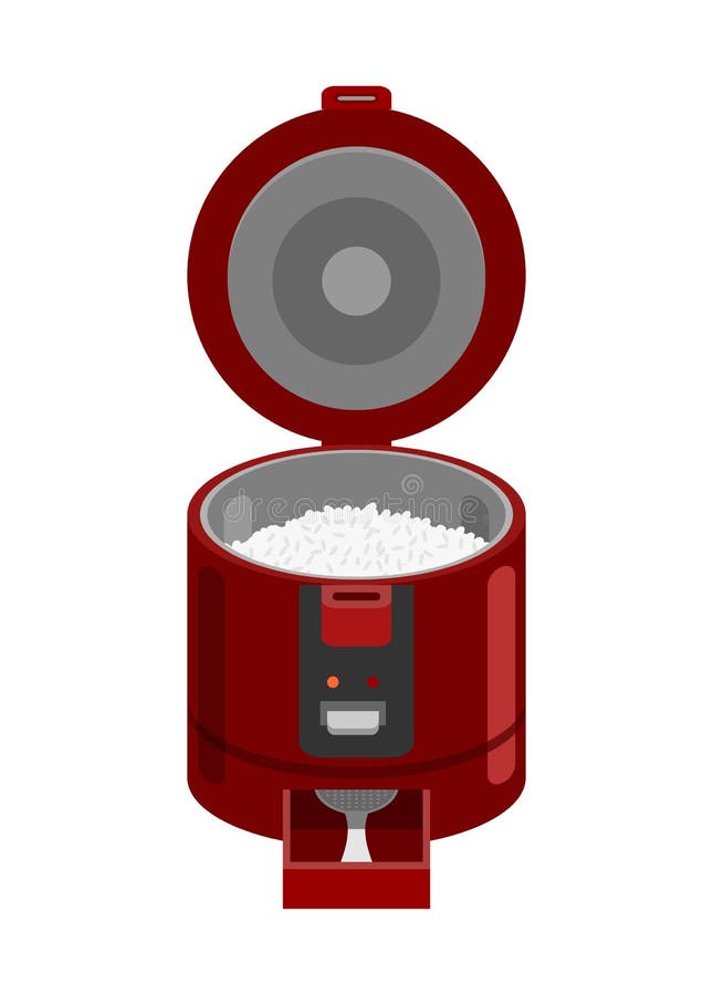 Opened Round Rice Cooker. Simple Flat Illustration. Stock Vector ...