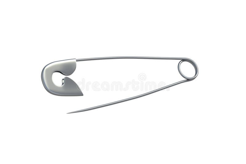Opened Safety Pin Isolated on White Background. Stock Illustration ...