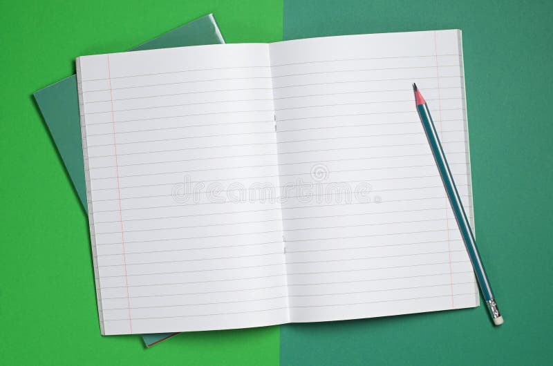 School notebook and pencil stock image. Image of homework - 32872189