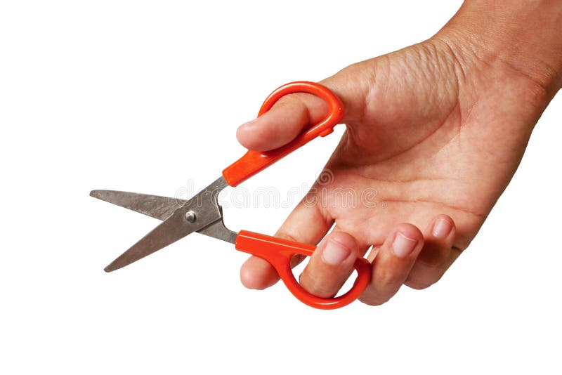 Scisssors in hand stock photo. Image of edge, grips, implement - 2909338