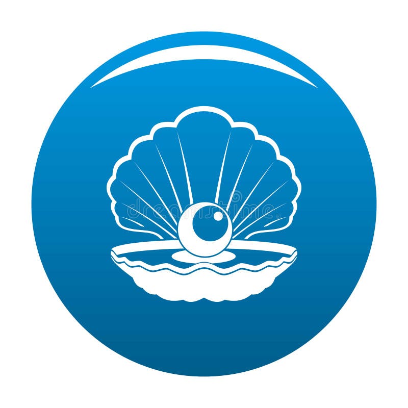 Opened shell icon blue stock illustration. Illustration of marine ...