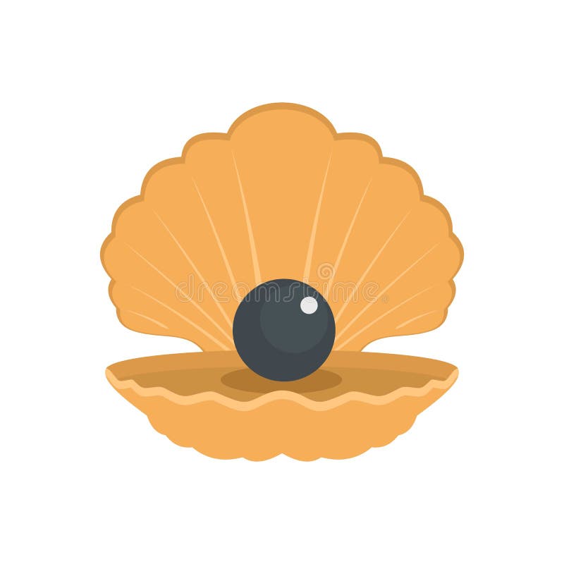 Opened Shell Icon, Flat Style Stock Illustration - Illustration of ...
