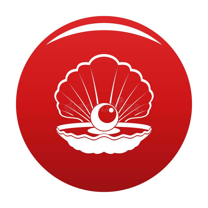 Opened Shell Icon Vector Red Stock Vector - Illustration of food, wild ...