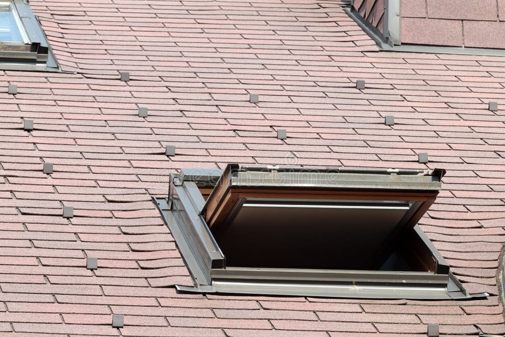 Opened skylight window stock image. Image of texture - 19364323