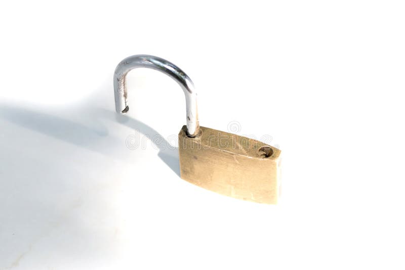 Opened Small Bronze Lock with a Key Stock Image - Image of metallic ...