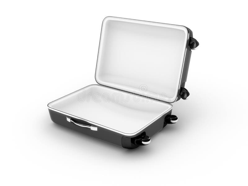 Opened Suitcase on White Background Stock Illustration - Illustration ...