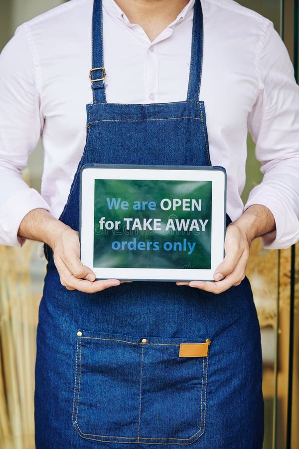 Opened for Take Away Orders Stock Image - Image of inscription, closeup ...