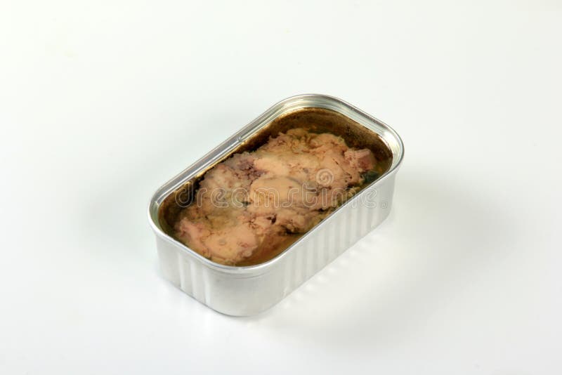 Opened Tin Can with Cod Liver on a White Background Stock Photo - Image ...