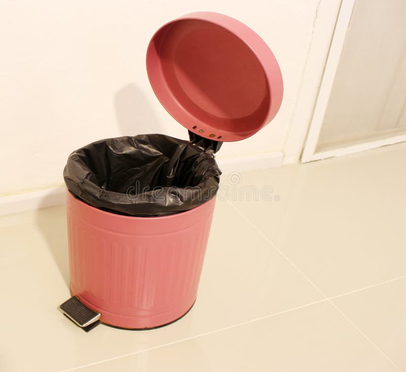 Opened trash bin in resort stock image. Image of bathroom - 103167291