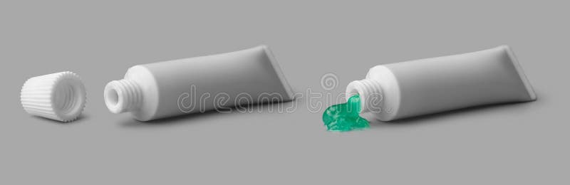 Opened Tube in Different Angles Mock-up Isolated Stock Photo - Image of ...