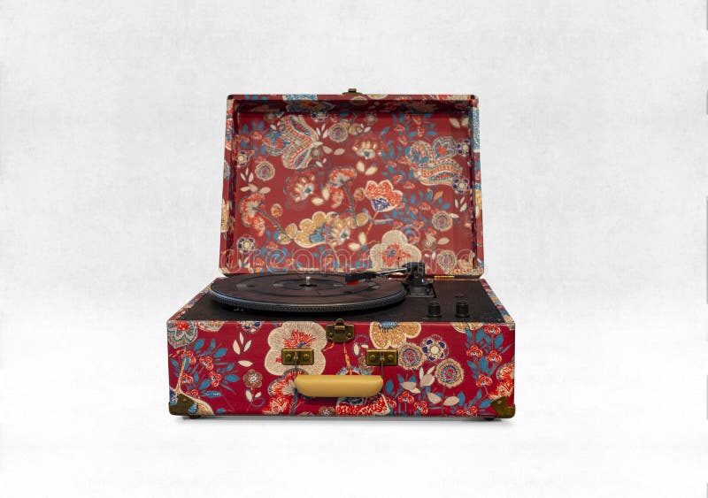 Floral Patterned Turntable Portable Suitcase Record Player with Stock ...