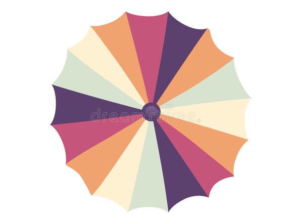 Opened Umbrella Top View Vector Illustration Isolated on White ...