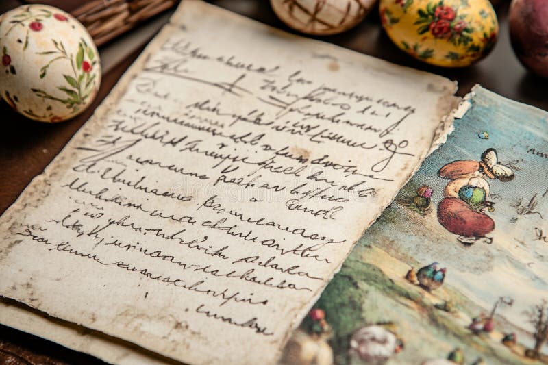 Opened Vintage Recipe Book Featuring Handwritten Notes, Surrounded by ...