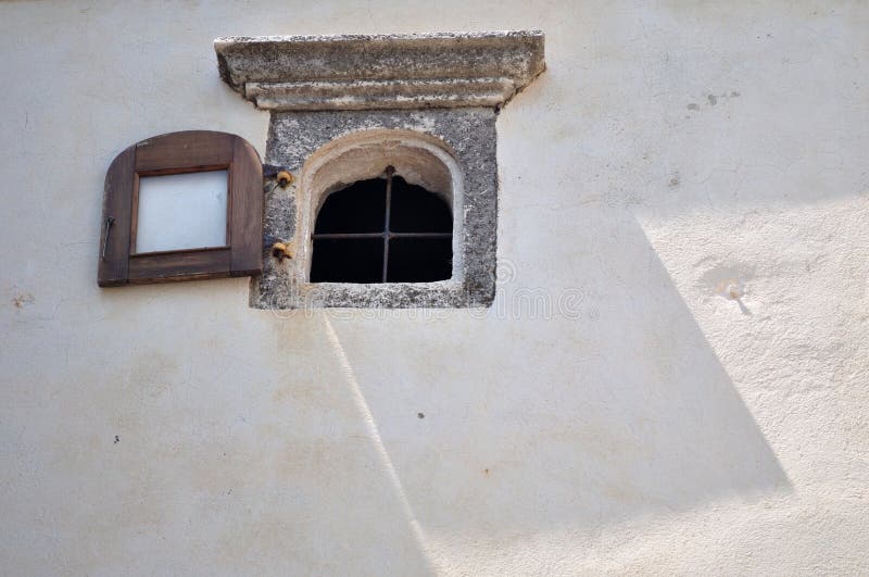 Opened Vintage Small Window on Old House Stock Image - Image of house ...