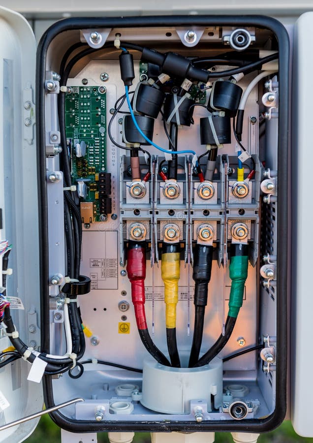 Opened Voltage Inverter at the Back Side of Solar Panel Stock Image ...