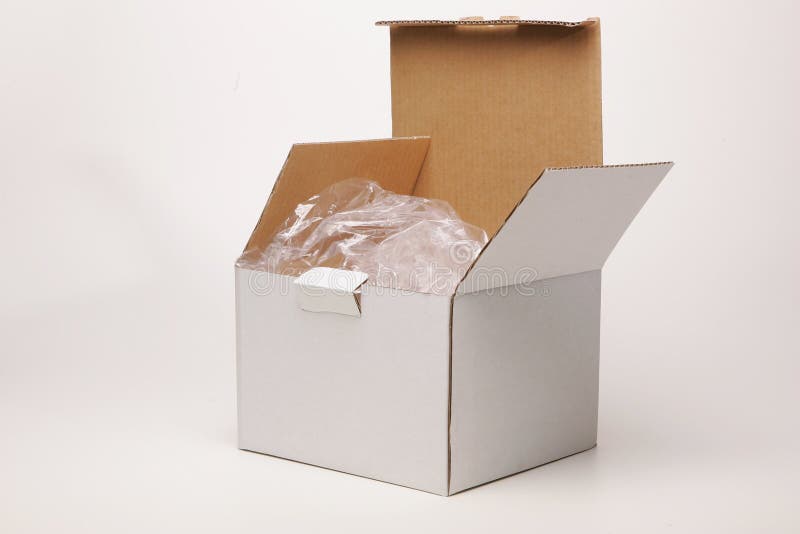 Opened white box stock image. Image of shipping, open - 4566361