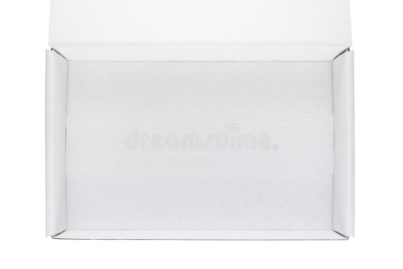 Opened White Box with Cover Stock Image - Image of container, closeup ...