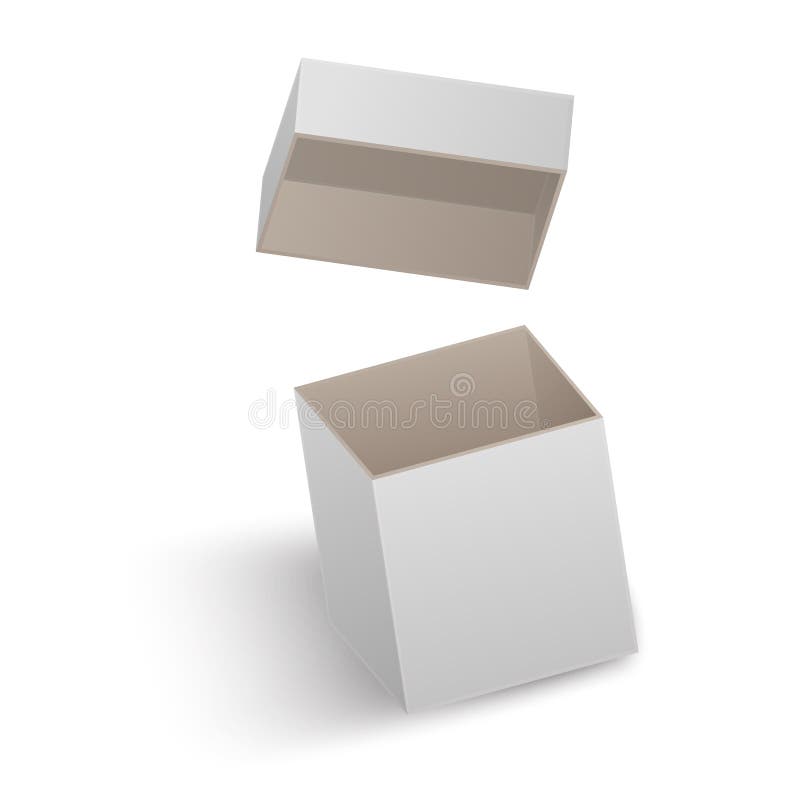 The Opened White Box Isolated on White Background. Vector Illustration ...