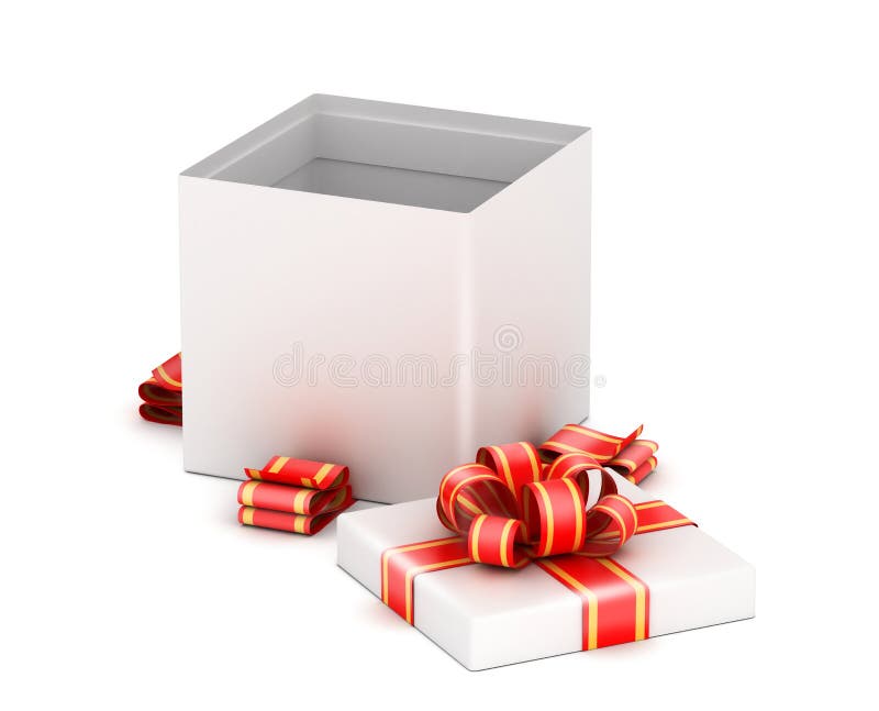 Opened white gift box stock illustration. Illustration of cardboard ...