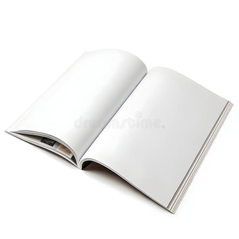 A4 opened white magazine stock illustration. Illustration of mediaart ...