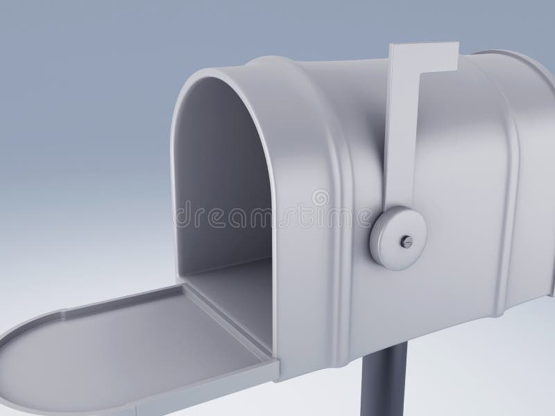 Opened white mail box stock illustration. Illustration of document ...