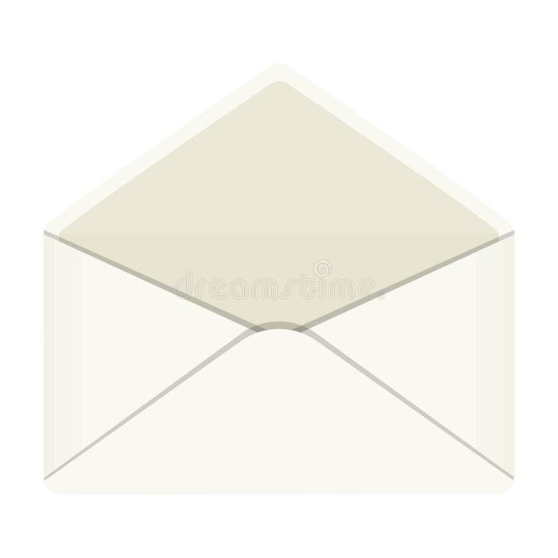 Opened White Paper Envelope with Visible Flap Vector Illustration Image ...