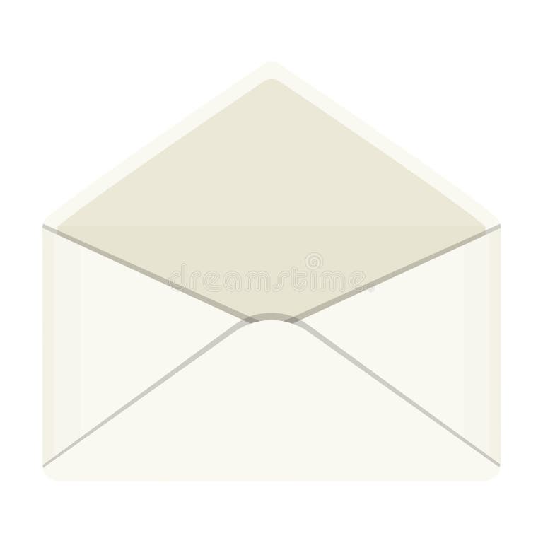 Opened White Paper Envelope with Visible Flap Vector Illustration Image ...