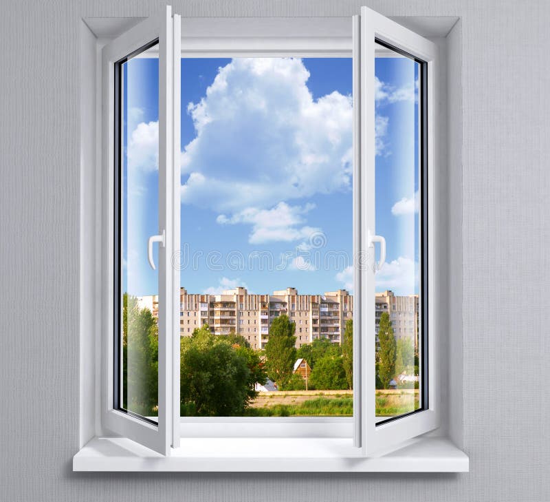 Opened window stock photo. Image of cloud, architecture - 2786370