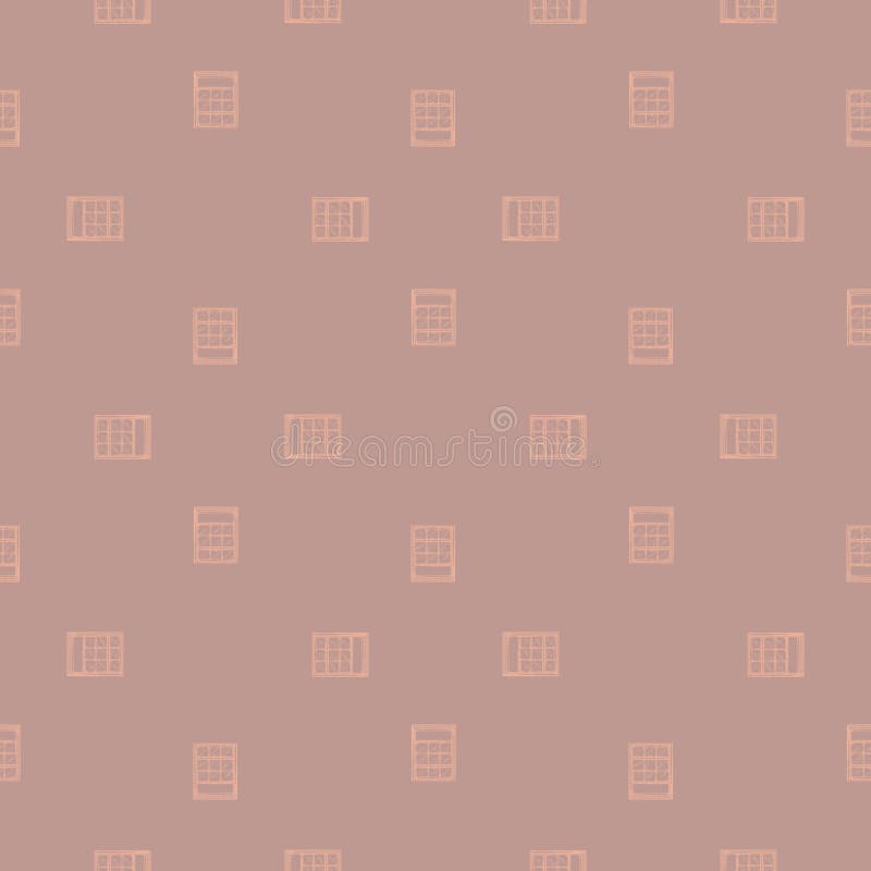 Opened Window Engraved Seamless Pattern. Vintage Element Inside Wall in ...