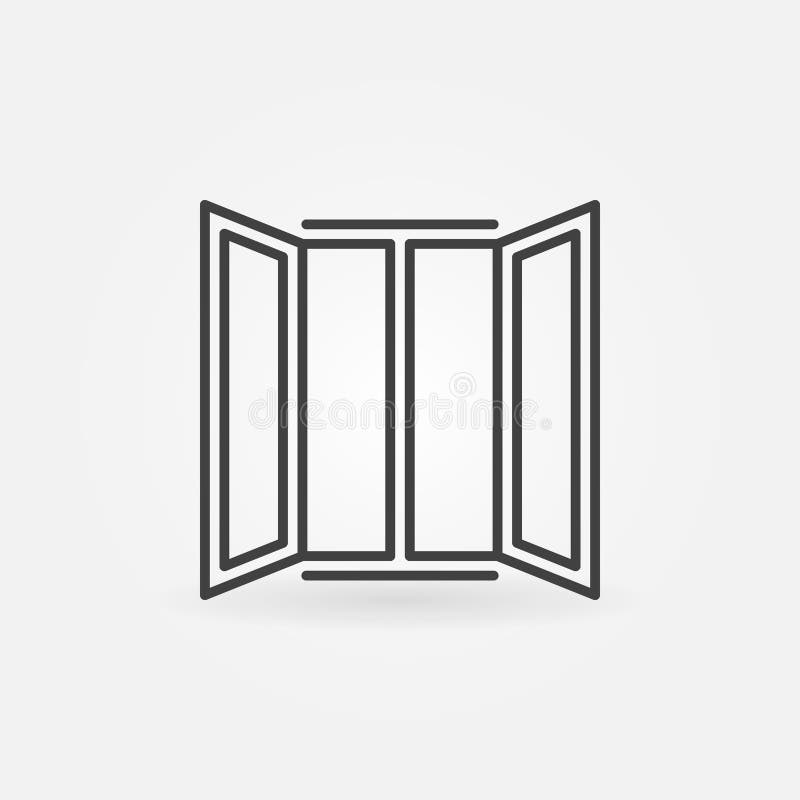 Window Icon. Vector Open Window Symbol in Thin Line Style Stock Vector ...