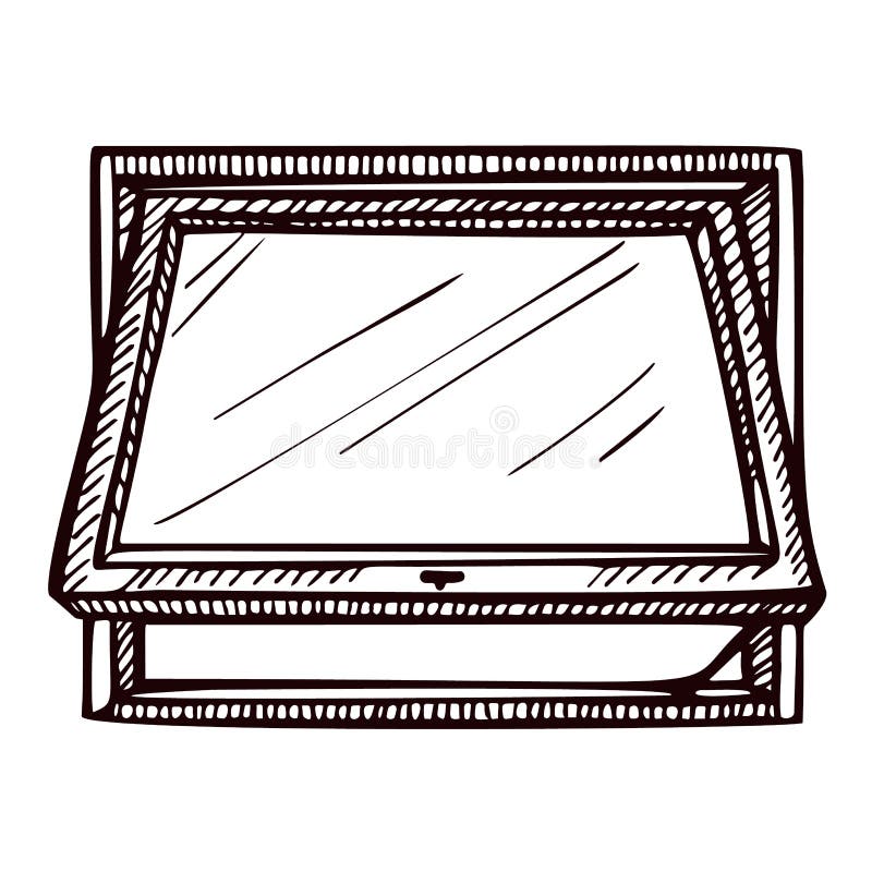 Opened Window Lean Forward Sketch Isolated. Retro Element Inside Wall ...