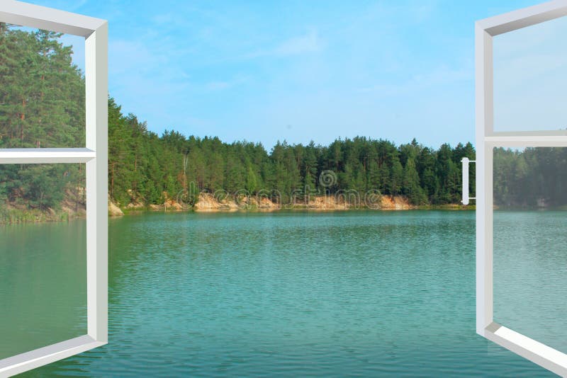 Window Of Room Overlooking Swimming Pool And Evening Hotel On Holidays ...