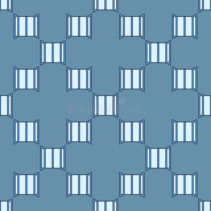 Opened Window Vector Colored Seamless Pattern Stock Illustration ...