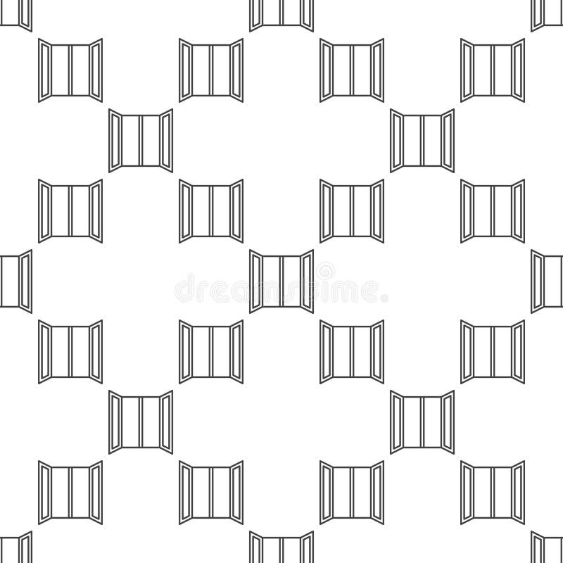 Opened Window Vector Outline Seamless Pattern Stock Illustration ...