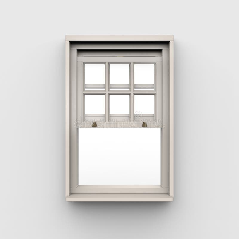 Closed Window on White Background Stock Illustration - Illustration of ...